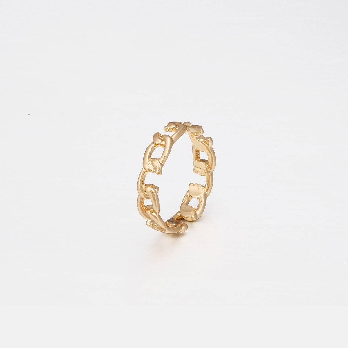 Broken Link Chain Ring In Gold