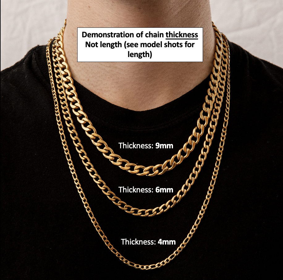 Curb Chain Necklace in Gold stainless steel - 6mm